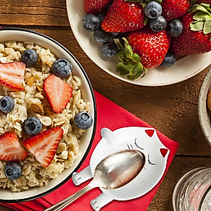 UgyDuky 2 PCS Cute Cat Multifunction Ceramic Spoon Rest,Modern Spoon Rest Holder for Stove Top Kitchen Counter Modern Spatula Utensil Rest