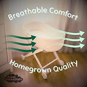 First Essentials Bassinet Cradle Mattress Pad (Oval, 12X26) for Newborn Comfort Breathable Easy Clean Hypoallergenic Waterproof Made in USA