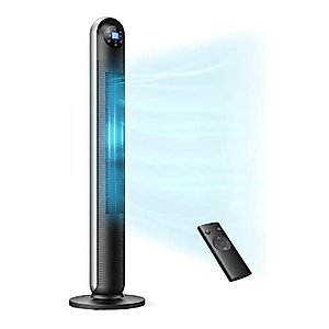 Tower Fan for Bedroom, 44 inch Standing Floor Fans with Remote, 24 ft/s Velocity Quiet Cooling Fan 24 dB, 12 Speeds, 24H Timer, 70° Oscillating with 3 Modes, LED Display Bladeless Fan for Home Office