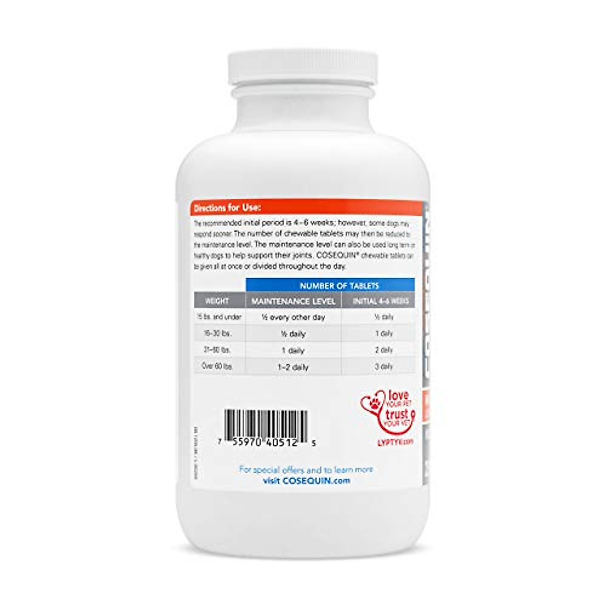 Nutramax Cosequin Maximum Strength Joint Health Supplement for Dogs - With Glucosamine, Chondroitin, and MSM, 250 Chewable Tablets