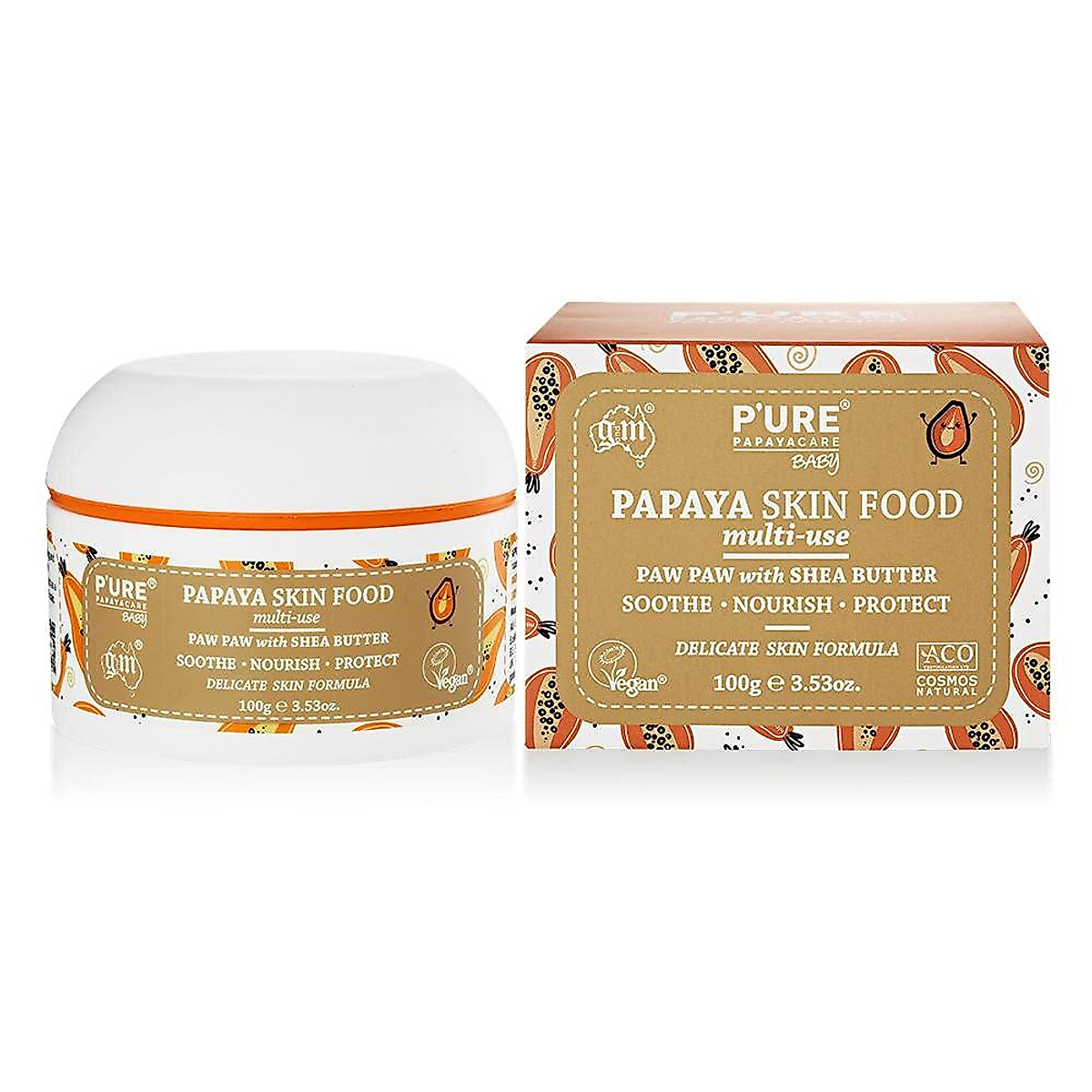P'URE PAPAYACARE Papaya Baby Skin Food, 3.53 Ounces