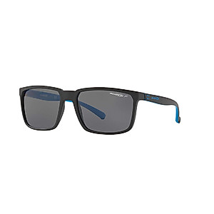 ARNETTE Man Sunglasses Matte Black Frame, Polarized Dark Grey Lenses, 58MM