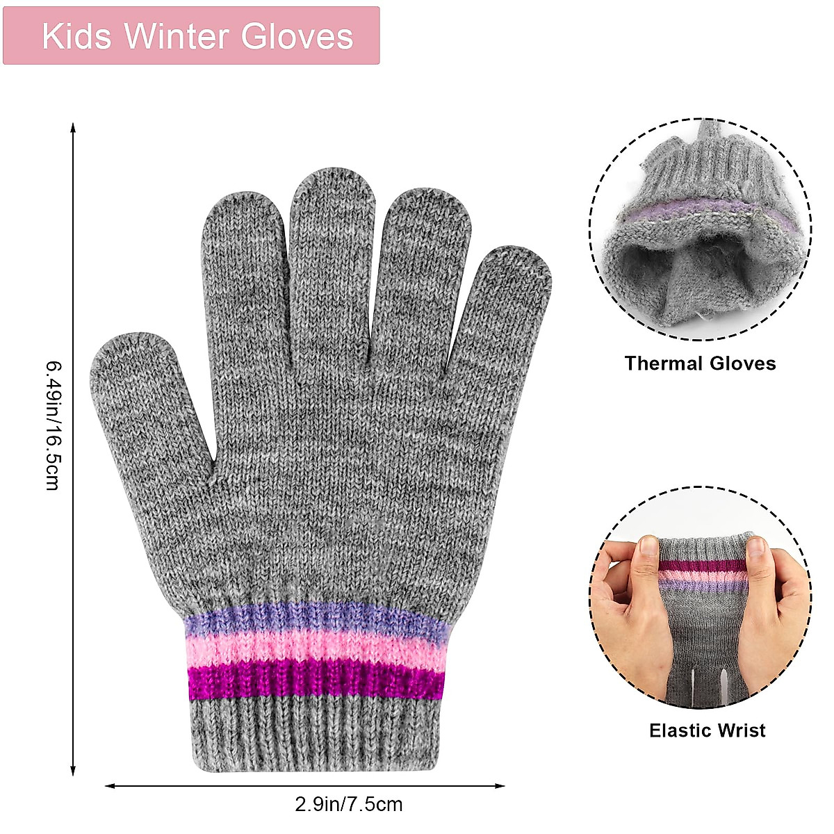 Hicdaw 2Pcs Kids Winter Hat and Scarf Set Winter Hats for Kids Toddler Beanie Hat Fleece Lined Scarf for Boys Girls 2-8 Years