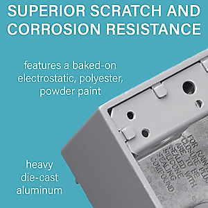 Legrand Pass & Seymour WPB342 Weatherproof Outdoor Box, 2 Gang, 4 Hole 3/4", 30.5 Cubic Inch, Gray (1 Count)