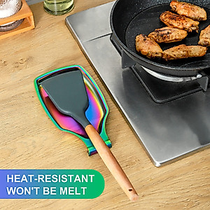 Gold spoon rest +Rainbow spoon rest