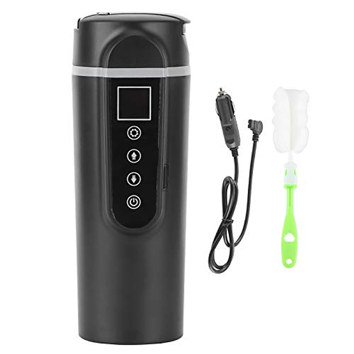 Yctze Smart Temperature Control Travel Coffee Mug 450ml 12-24V Electric Heated Travel Mug Stainless Steel Car Cup 0-100℃ Adjustable,20-25 MIN Quick Heating for heated travel mug temperature control cu