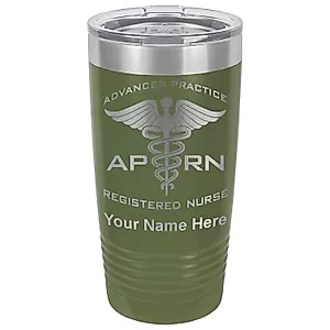 LaserGram 20oz Vacuum Insulated Tumbler Mug, APRN Advanced Practice Registered Nurse, Personalized Engraving Included (Camo Green)