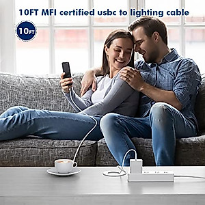 iPhone Charger, 10FT Extra Long Fast iPhone Charger【Apple MFi Certified】20W Super Quick Apple Charger USB C Wall Charger Block and 10Foot Lightning Cable Cord for iPhone 14/13/12/11/X/SE/8/7/6 Series