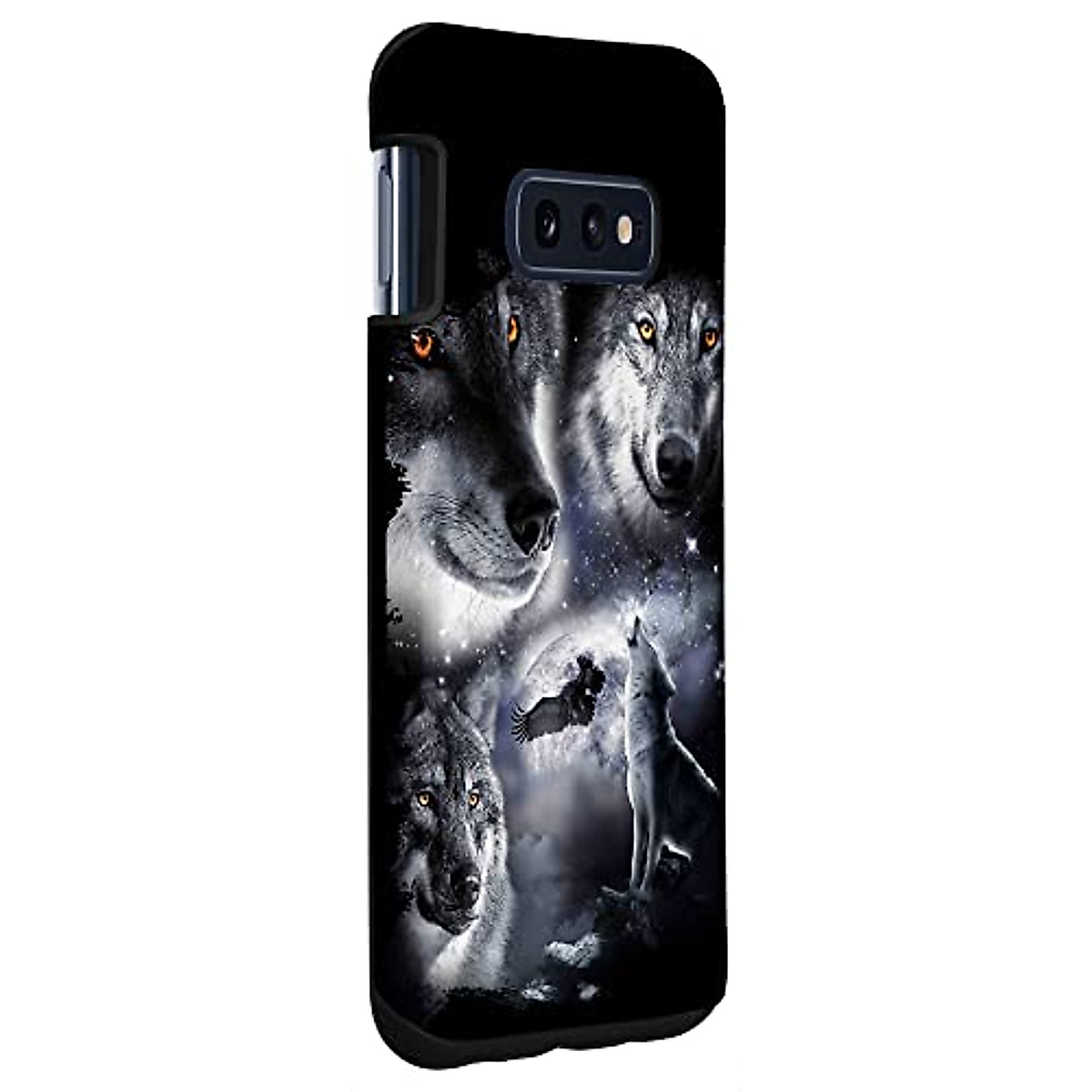 Galaxy S10e Space Wolves 3 Three Snow Wolf Howling At Moon Case