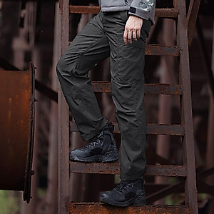 FREE SOLDIER Men's Water Resistant Pants Relaxed Fit Tactical Combat Army Cargo Work Pants with Multi Pocket (Classic Gray 36W/32L)