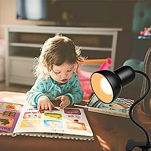 Desk lamp, 360°Rotation Clip on Lamp, Clip On Reading Light, Gooseneck Lamp-On Cable, Portable Clip on Light/Reading Book Light/Clamp Light, Eye-Caring Study clamp for Bedroom Office Home Lighting