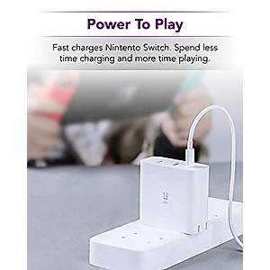ZMI zPower 3-Port Travel Charger with 25W PPS Support: 45W USB-C PD and 18W-Split Dual USB-A Wall Charger (White) [Note: This is Not a 45W PPS Charger for Galaxy Note10+]