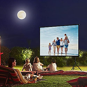 Projector Screen and Stand,TOWOND 120 inch Ambient Light Rejecting Screen Outdoor Indoor,Portable 16:9 4K HD Front Anti-Wrinkle Movie Screen with Carry Bag for Home Theater Backyard Cinema