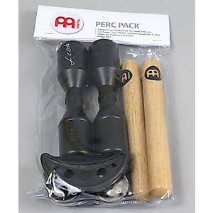 Meinl Percussion PP-1 Perc Pack with Luis Conte Shaker, Classic Hardwood Claves and Compact Foot Tambourine