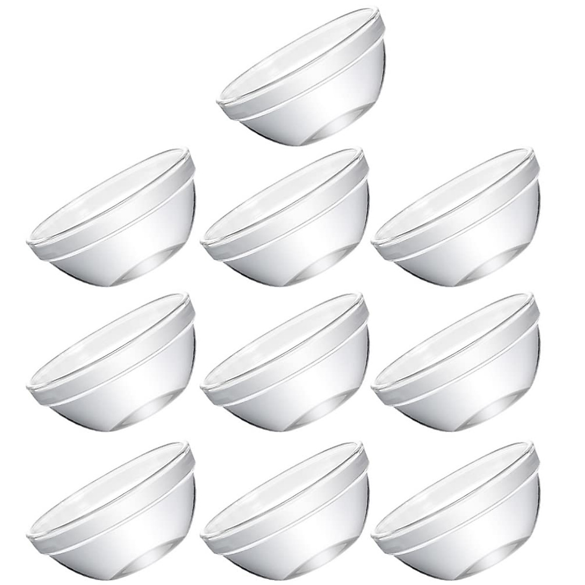 DOITOOL Stackable Clear Bowl Set of 10 Glass Bowls, Mini Prep Bowls Stackable Glass Serving Bowls for Kitchen Prep, Dessert, Dips, Salad, Candy Dishes, 2.4 x 1.1 Inch Small Glass Bowls