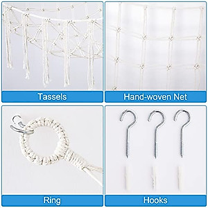 Stuffed Animals Hammock Net Toy Storage Organizer, Unicorn Castle Stuffed Animals Storage Toy Holder Boho Wall Hanging Décor for Nursery Kids Play Room Bedroom,White