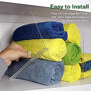 Bee Neat Clear Acrylic Shelf Dividers for Closets - Closet Shelf Organizer and Storage for Clothes, T-Shirts, Books, Sweaters - Shelf Divider for Closet Organization - 6 Pack - 11¼" Tall x 11 ⅝ Deep