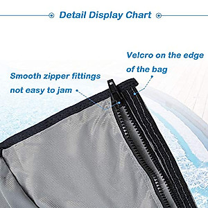 39-310 Zipper Bag for Compatible with Polaris 3900 Pool Cleaner, accommodate 5 Liters Capacity with 9-100-3105 Sweep Hose Scrubber Replace Gray Double Superbag
