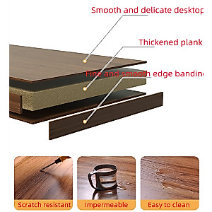 ANS_HOME Wooden Oval Coffee Table Rustic Coffee Table Mid-Century Modern Oval Sofa Table Nesting Tables Center Table for Living Room Bedroom Office Furniture Easy Assembly (31.5")