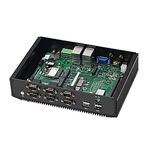 KINGDEL i5 8th Gen. CPU Desktop Computer, Office Computer with 8GB RAM, 128GB SSD, 6xCOM, 4xUSB 3.0, 4xUSB 2.0, 2xLAN, GPIO, HD Port, VGA, Fanless