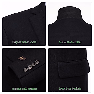 Mens Blazer Jacket - Classic Fit Sport Coat, Casual Suit Jacket, Regular/Short/Tall Black