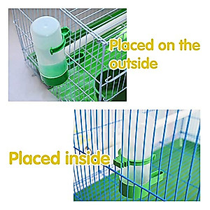 QX-Pet Supplies 2Pcs Automatic Bird Feeder Bird Waterer & Feeder Parakeet Hanging Food Dispenser Bird Cage Accessories for Parrots Budgie, Cockatiel, Lovebirds (60 ml / 2.03 oz)