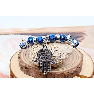 ZZ ZINFANDEL Evil Eye Bracelet Blue Turkish Lucky Fatima Evil Eye Bracelet for Women Men for Protection and Blessing(A-3PCS)