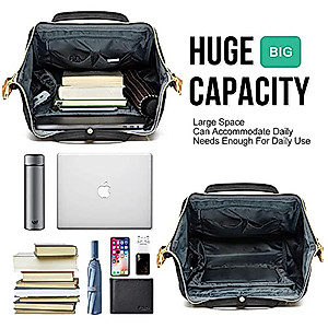 Bebowden Travel Laptop Backpack for Women Men College Bag Business Work Anti Thef Water Resistant Casual Daypack Fits 14 Inch Laptop Black