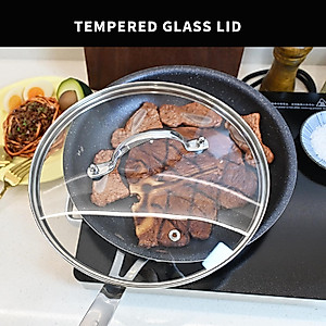 Antrader Tempered Glass Lid,9.5Inch Cookware Glass Replacement Lid For Any Skillet/Frying Pan/Pot (Interior Diameter: 9.39inch, Exterior Diameter: 9.92inch)
