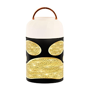 CUPADA Dog Paw Glitter Food Jar for Hot and Cold, Gold Insulated Food Jars Vacuum 17OZ with Folding Spoon for Work Trip Picnic Camping