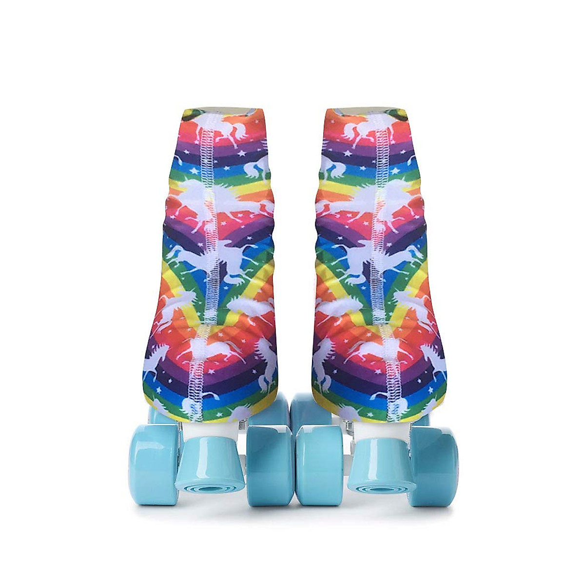 Skatermate | Skate Boot Covers - Roller Skate, Ice Skate, Inline Skate Protectors - Skating Accessory, Unicorn Rainbow Print, 1 Pair, Universal Size (Unicorn Rainbow)