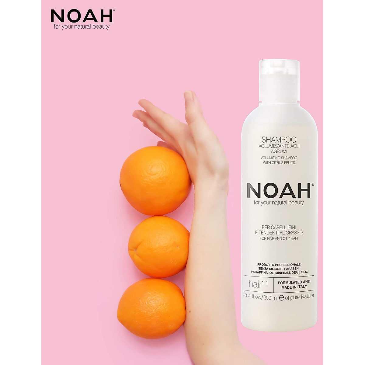 Noah Hair 1.1 Volumizing Shampoo - Organic Shampoo – Best Volumizing Shampoo - With Essential Oils and Hydrolysed Wheat Protein – Hair Products for Natural Beauty - 8.5 fl.oz (250 ml)