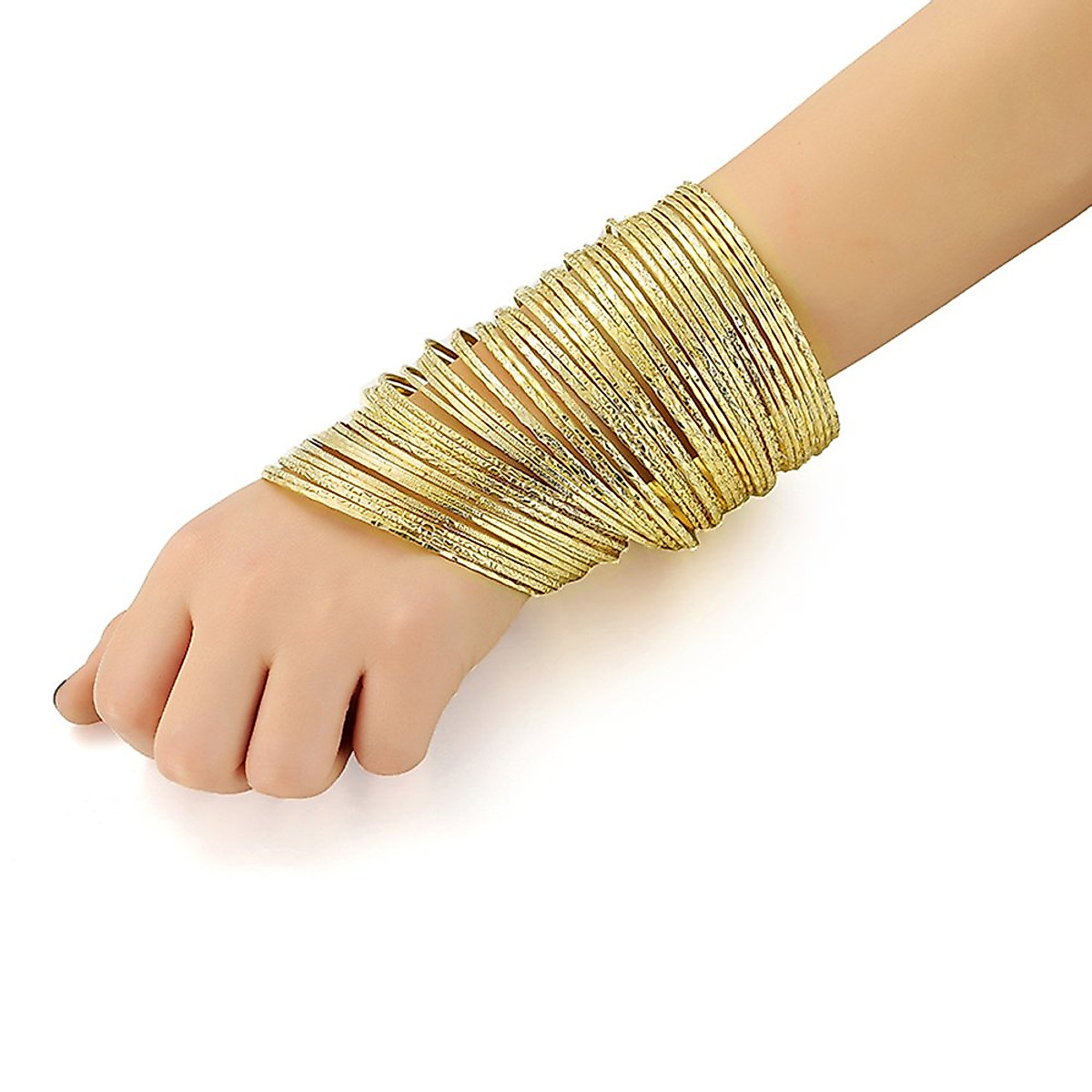 Ensoul Flower Mixed Metal Aztec Multi Bangle Set of 50