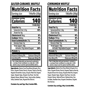 Honey Stinger Gluten Free Organic Waffles – Variety Pack With Sticker and Polybag – 12 Count – Energy Source for Any Activity – Salted Caramel & Cinnamon - 6 of Each Flavor