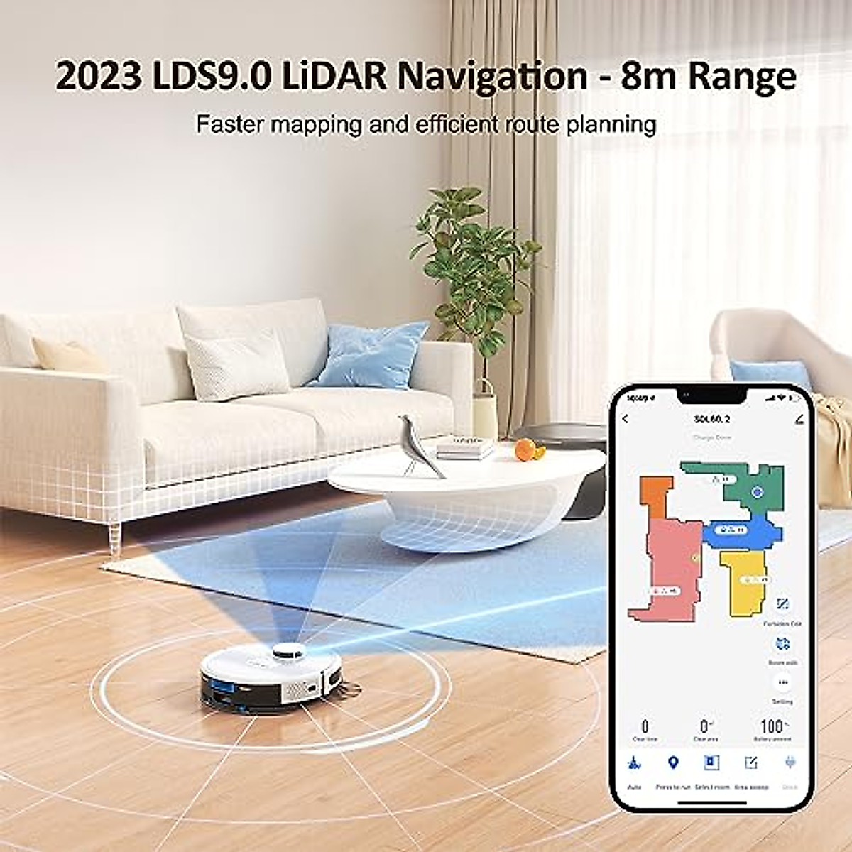 Lubluelu Robot Vacuum and Mop Combo 3000Pa, 2 in 1 Robotic Vacuum Cleaner, Lidar Navigation Laser, 5 Editable Map,10 No-go Zones, App/Alexa, Intelligent Vacuum Robot for Pet Hair, Carpet, Hard Floor