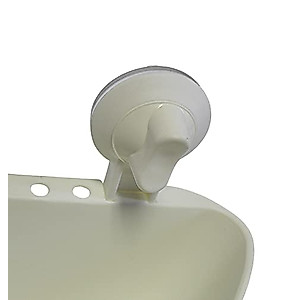 Dependable Industries inc. Essentials Triangle Corner Caddy Shelf For Bathroom Showers and Bath With 2 Vacuum Hanger Suction Cups For Ceramic Tile Glass Smooth Surfaces (White)