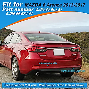 Rear Bumper Tow Hook Cover Towing Eye Cap Fit for Mazda 6 Atenza 2013 2014 2015 2016 2017 GJR9-50-EL1-51 GJR9-50-EK1-51 (Black, Left Driver Side) Xinpinsai