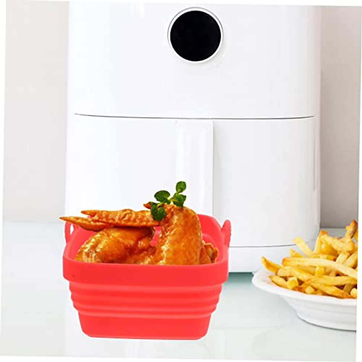 UPKOCH 2pcs Air Fryer Pan Non Stick Baking Pan Silicone Air Fryer Deep Fryer for Home Air Fryer Silicone Rectangular Toaster Oven Pans Silica Gel Silicone Liner for Home Air Fryer Tool