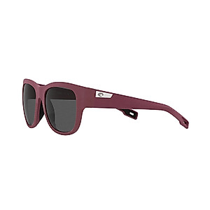 Costa Del Mar Womens Caleta Aviator Sunglasses, Net Plum/Grey Polarized-580G, 55 mm