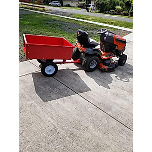 Haul Master 10 Cu. Ft Dump Tilt Trailer Cart for Lawn Garden with Removable Tailgate 600 lb Capacity