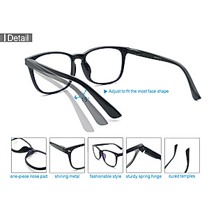 HAPJOYS Women's Reading Glasses Blue Light Blocking Computer Readers +0.75 for Women Blue Ray Cheaters 4 Pack Anti Glare Reduce Eyestrain Protect Eyes