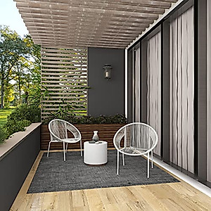 Deco 79 Plastic Rattan Outdoor Chair, 29" x 23" x 30", White