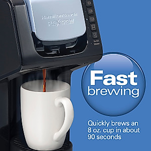 Hamilton Beach Gen 4 FlexBrew Single-Serve Hot & Iced Coffee Maker with Removable Reservoir, Compatible with Pod Packs and Grounds, 50 oz, 4 Fast Brewing Options, Black