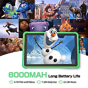 NEWISION Kids Tablet 10 Inch,Android 10 Toddler Tablet,Kids Learning Tablet with Dual Camera,32GB Kids WiFi Tablets,6000MAH,Kid-Proof Case (Green)