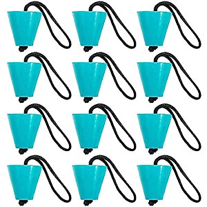 HYDDNice Pack of 12 Universal Kayak Scupper Plug Kit Silicone Scupper Plugs Drain Holes Stopper Bung with Lanyard Fit for Kayaks Canoes fit 3/4" to 1.5" scuppers/scupper Holes (Green)