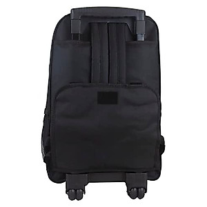 Double Handle Rolling Backpack with Mesh / Multi-Pockets (Black)