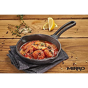 Mirro MIR-19050 Mini Ready to Use Pre-Seasoned Round Cast Iron Skillet, 6 Inch, Black