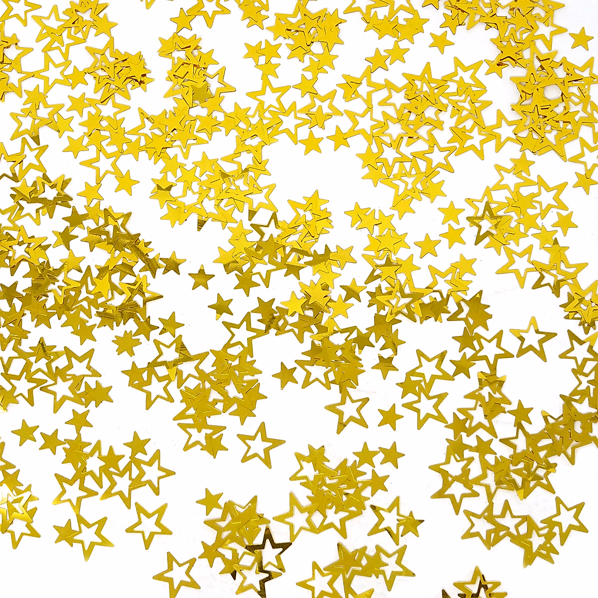 Honbay 60g 2.1 Ounce Gold Star Confetti Star Sequin for Wedding, Birthday, Party, Festival Decorations, Hollow and Solid