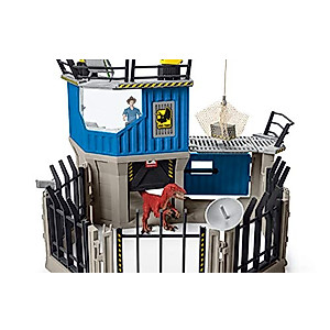 Schleich Dinosaur Toys Science Playset - 33-Piece Set Research Station with Brachiosaurus, Velociraptor, Men Scientist Action Figures, and Dart Cannon, Kids Figurines for Ages 4 and Above