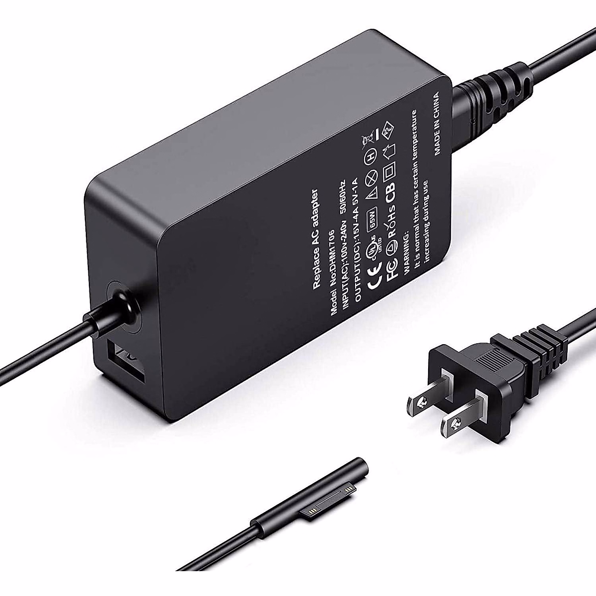 Surface Laptop Pro Charger 65W 44W 36W 24W Compatible with Microsoft Surface Pro 3/4/5/6/7/8/9/X Laptop 1/2/3/4 Go 1/2/3 Book 1/2/3 Power Supply Adapter